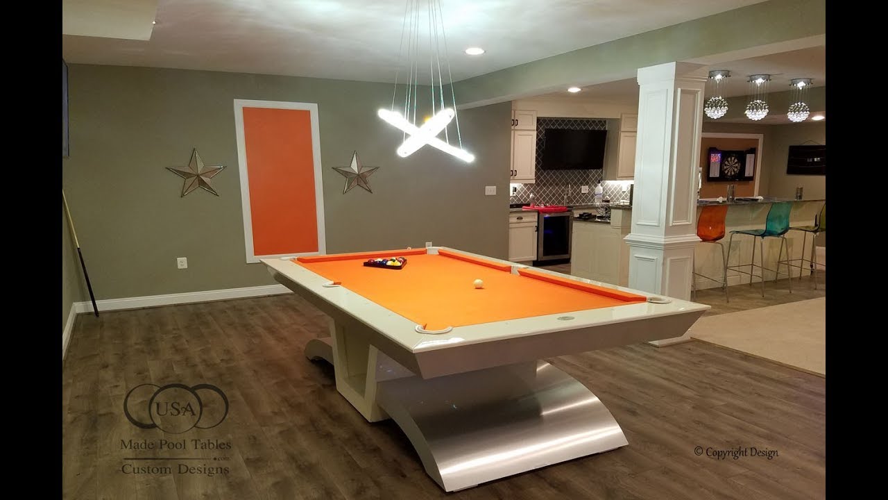 Infinity Modern pool table white - YouTube