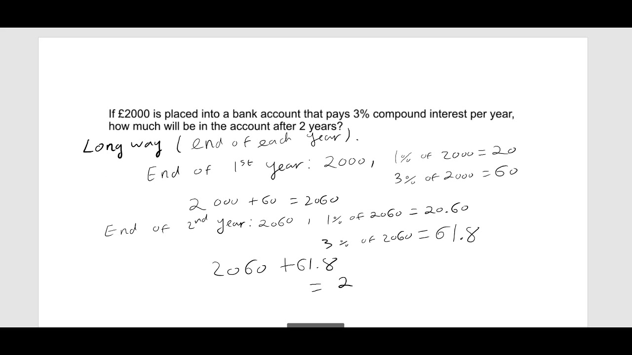 Compound Interest with and without a calculator - YouTube