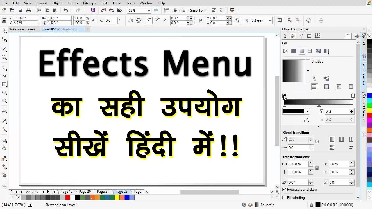 Effect Menu In CorelDraw - YouTube