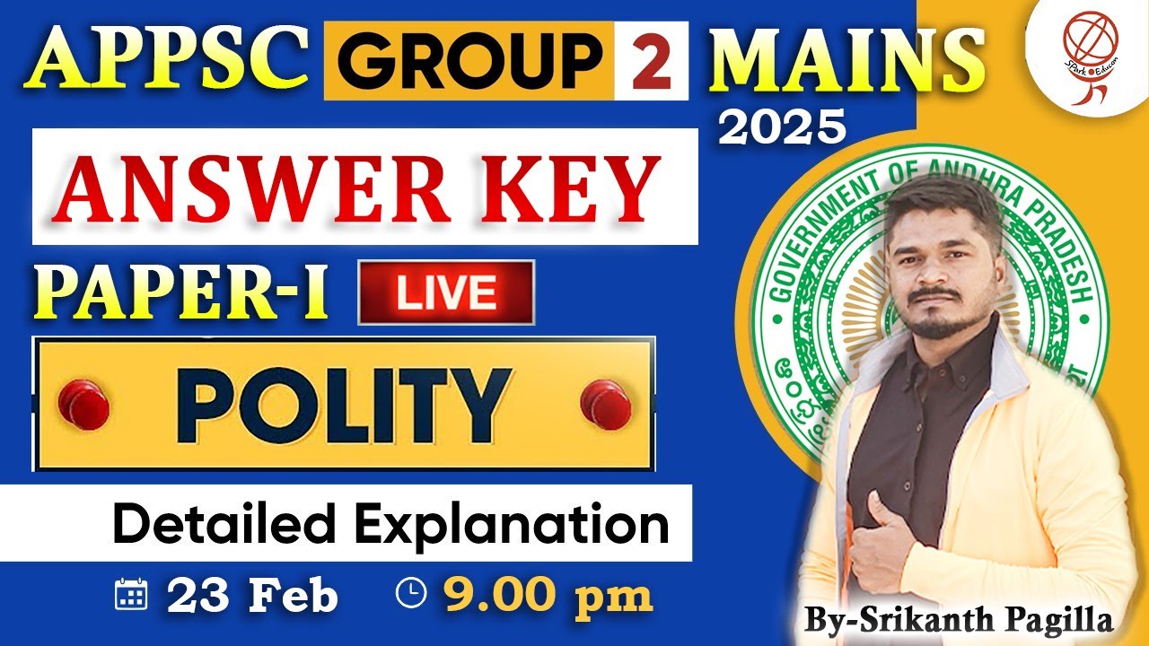 APPSC GROUP-2 MAINS ANSWER KEY - WITH EXPLANATION | POLITY COMPLETE KEY ...