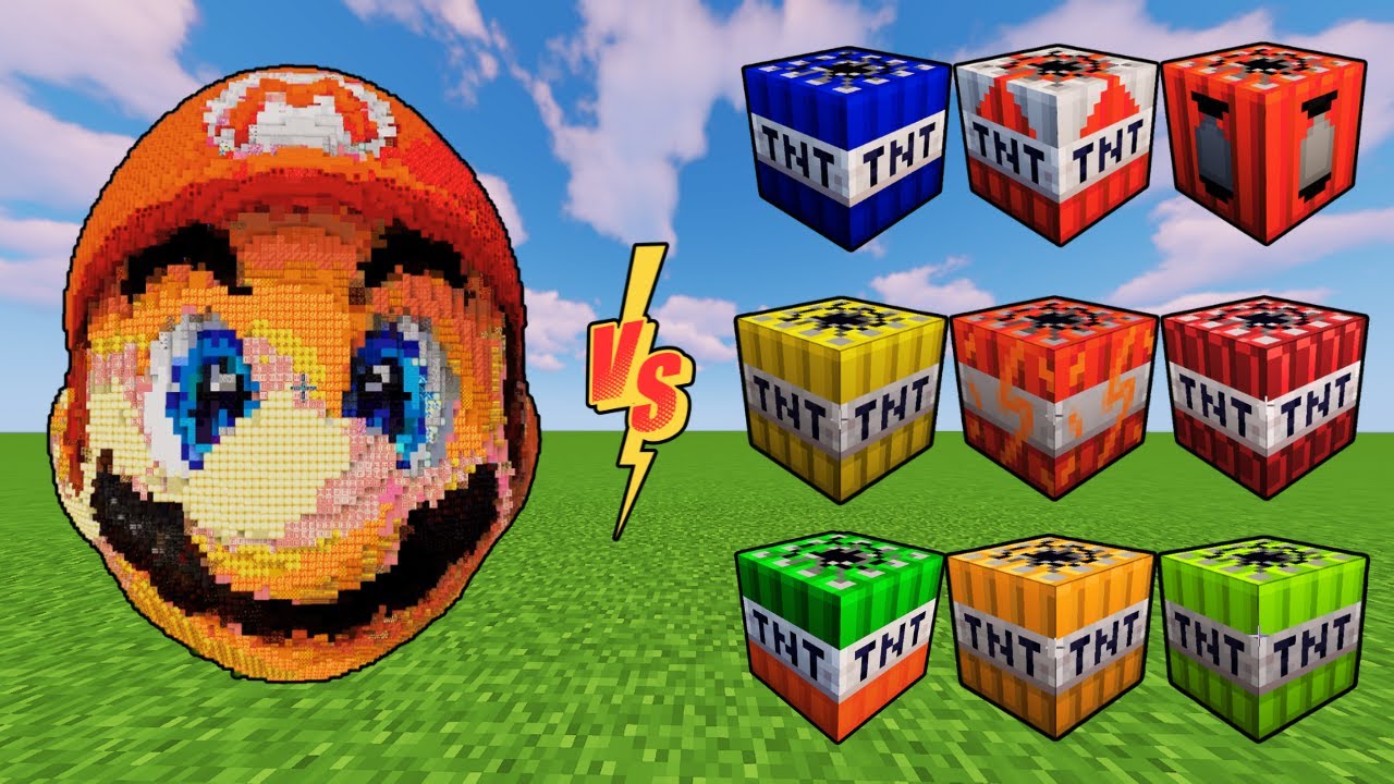 SUPER MARIO vs POWERFUL TNT in Minecraft! | Logo vs TNT - YouTube