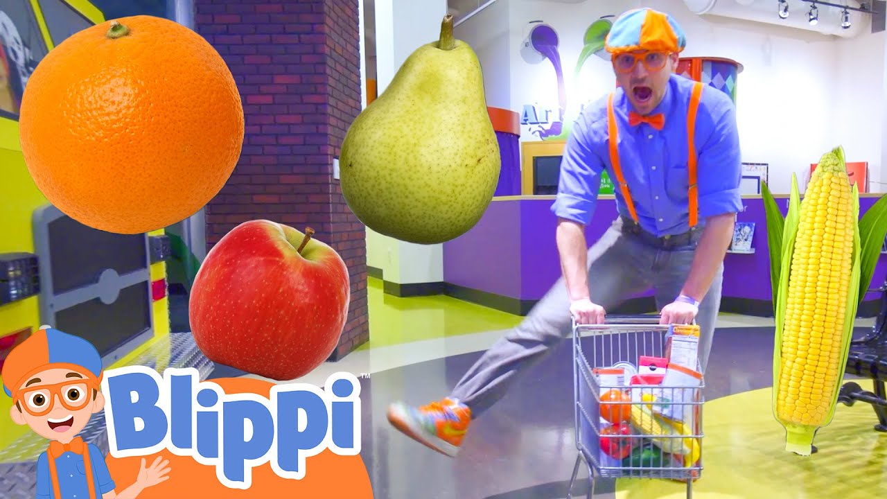 Blippi Learns Fruits, Vegetables, and More at the Children's Museum ...