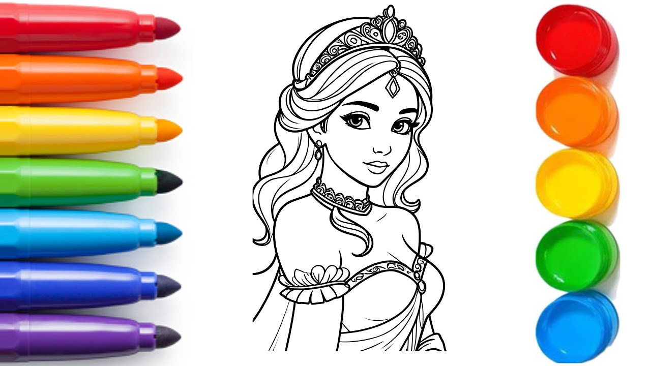 How to Draw Princess Aurora | Beautiful Princess Wearing Crown Drawing ...