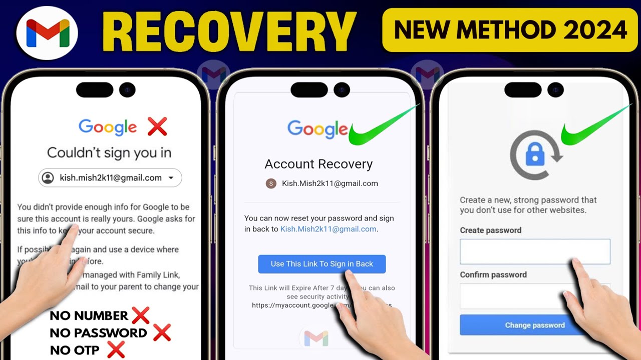 How to Recover Gmail Account without Phone Number and Recovery Email ...