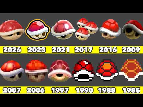 Evolution of Red Shell Game Graphics in Nintendo Games (1985-2026)