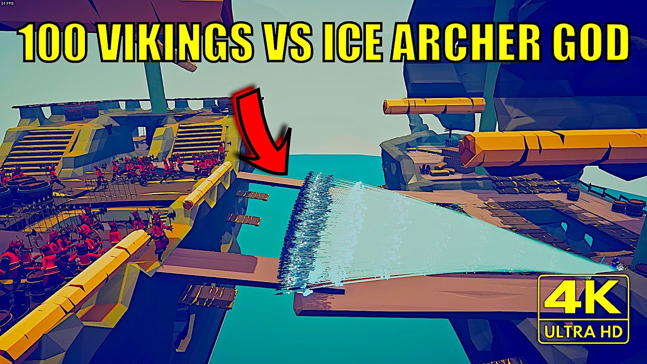 100 VIKING UNITS vs 1 ICE ARCHER GOD - 4K | Totally Accurate Battle ...