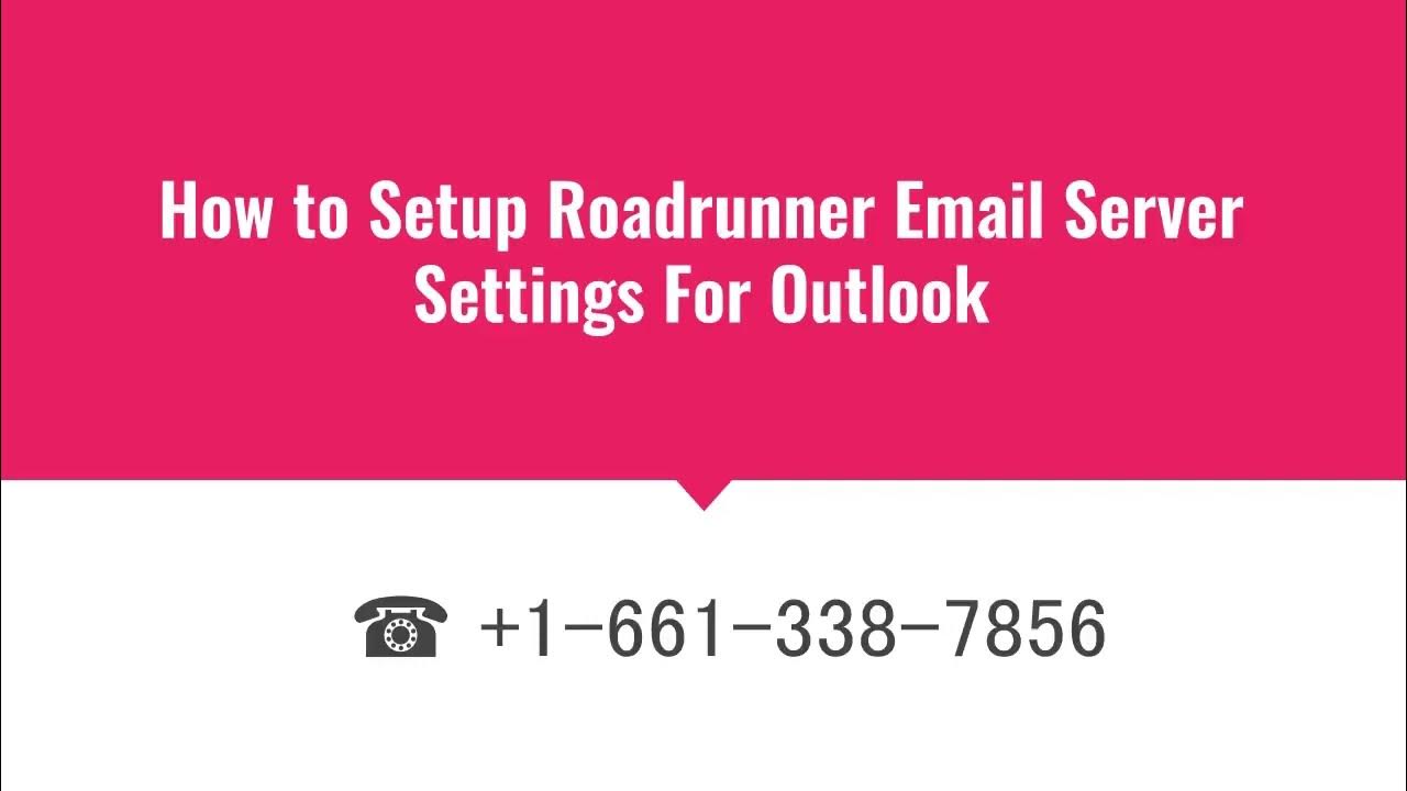 How To Setup Roadrunner Email Server Settings For Outlook Youtube
