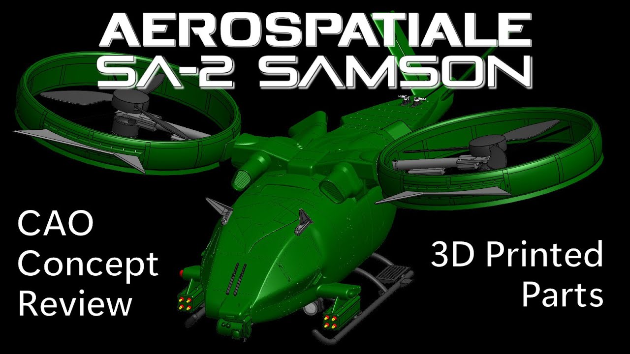 Homemade RC Aerospatiale SAMSON SA 2 - CAO concept review - YouTube