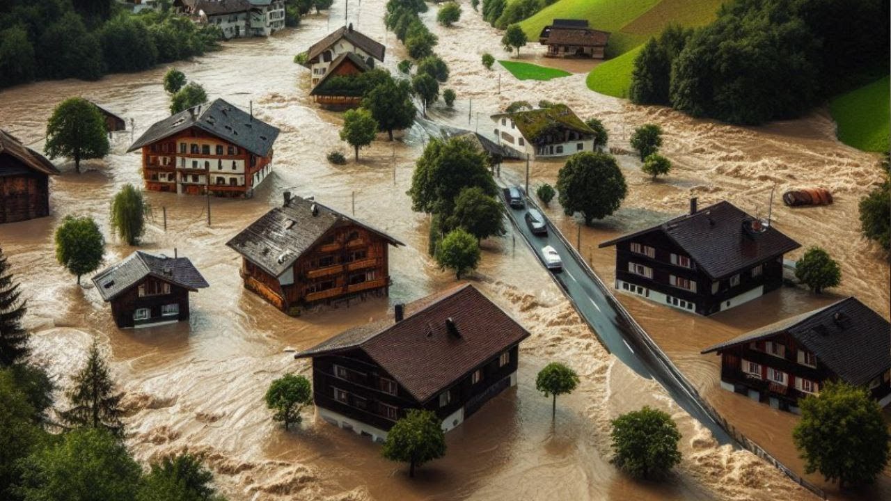 DISASTER IN AUSTRIA. Evacuation in Tyrol, LANDSLIDES damage houses ...