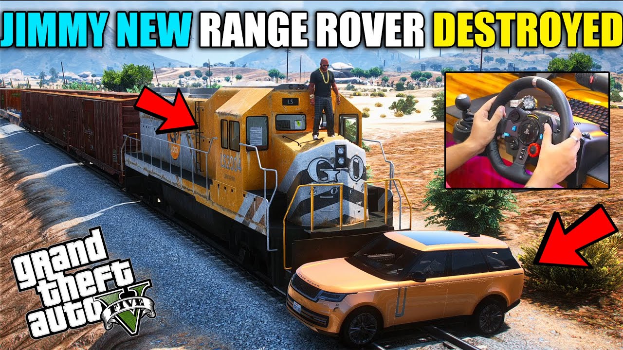 GTA 5 : FRANKLIN DESTROYED JIMMY FATHER NEW RANGE ROVER ON TRIAN TRACK ...