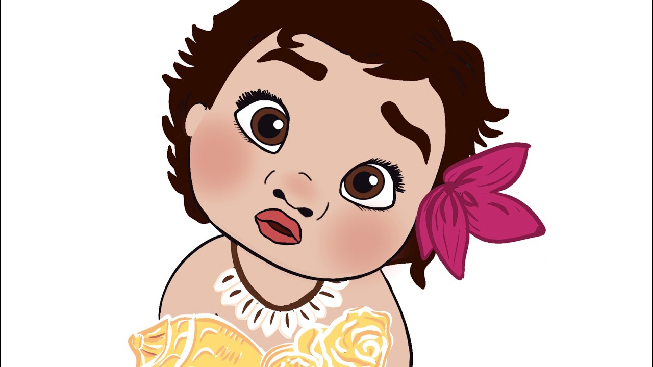 How to Draw Baby Moana Step by step -Disney Princess - YouTube