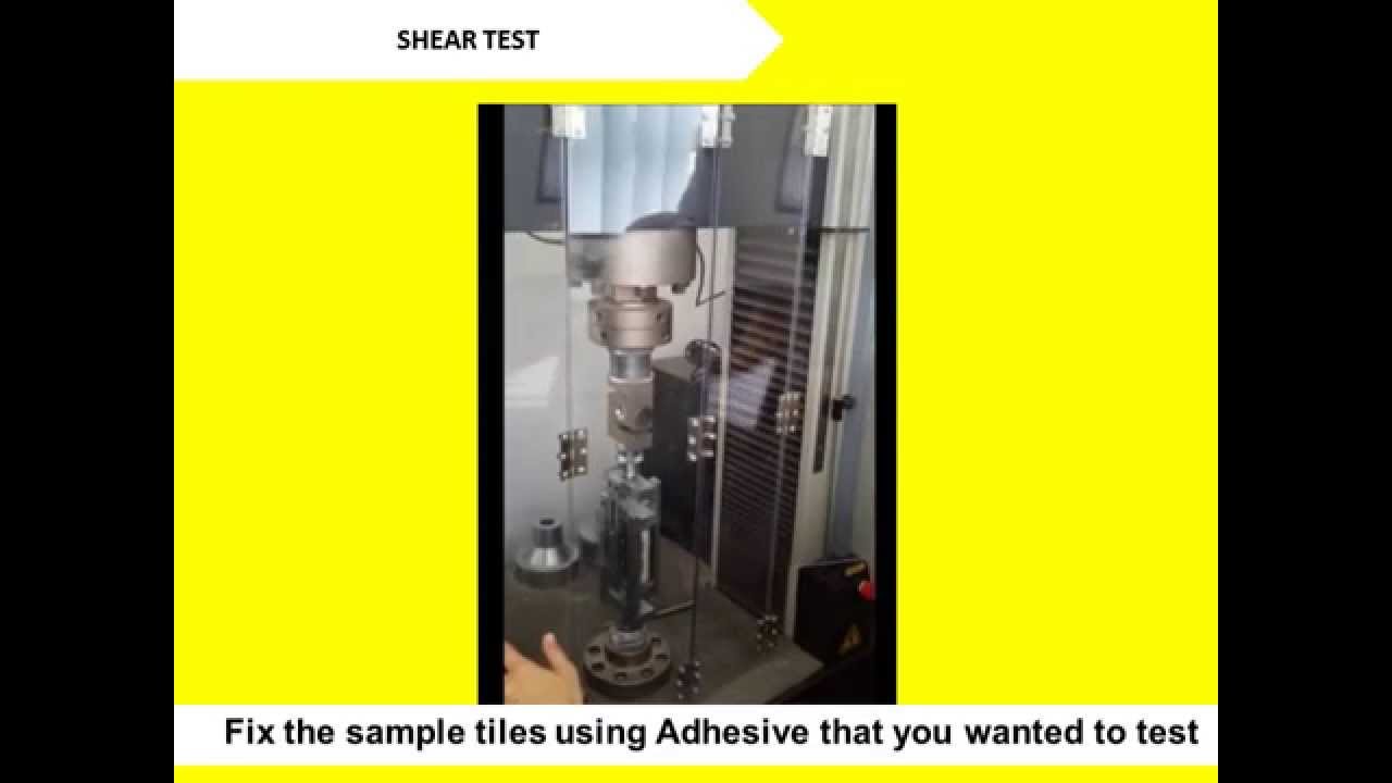 Shear Test done in weber laboratory for Tile Adhesive - YouTube