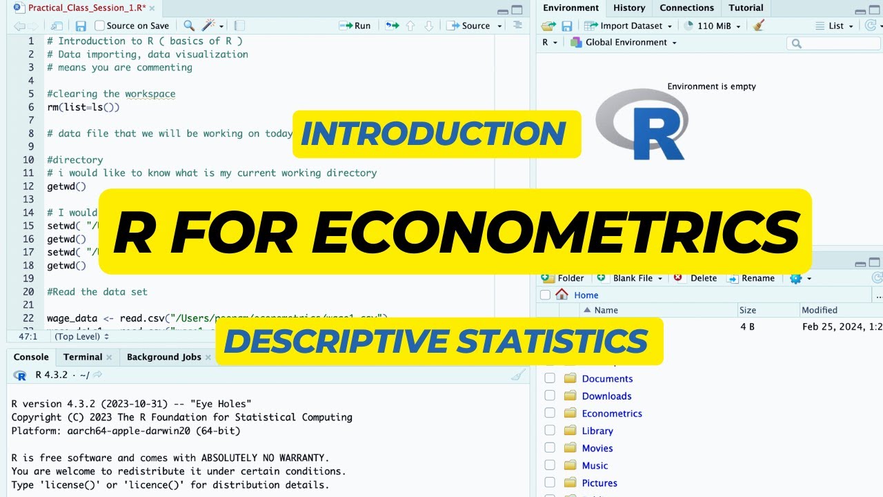 L 2 Introduction To R For Econometrics Descriptive Statistics Sem 4