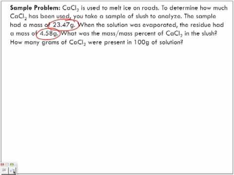 Concentration of Solutions: Mass/Mass % (m/m)% - YouTube