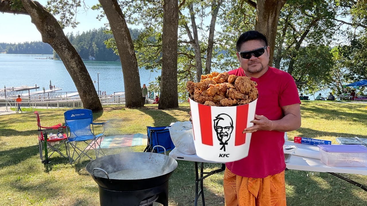 KFC HOMEMADE AT THE LAKE - YouTube