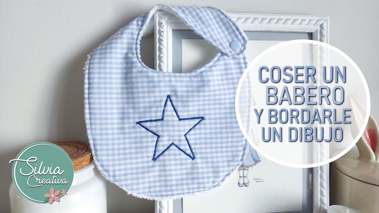 Coser un babero y bordarle un dibujo a máquina - patrón gratuito - YouTube