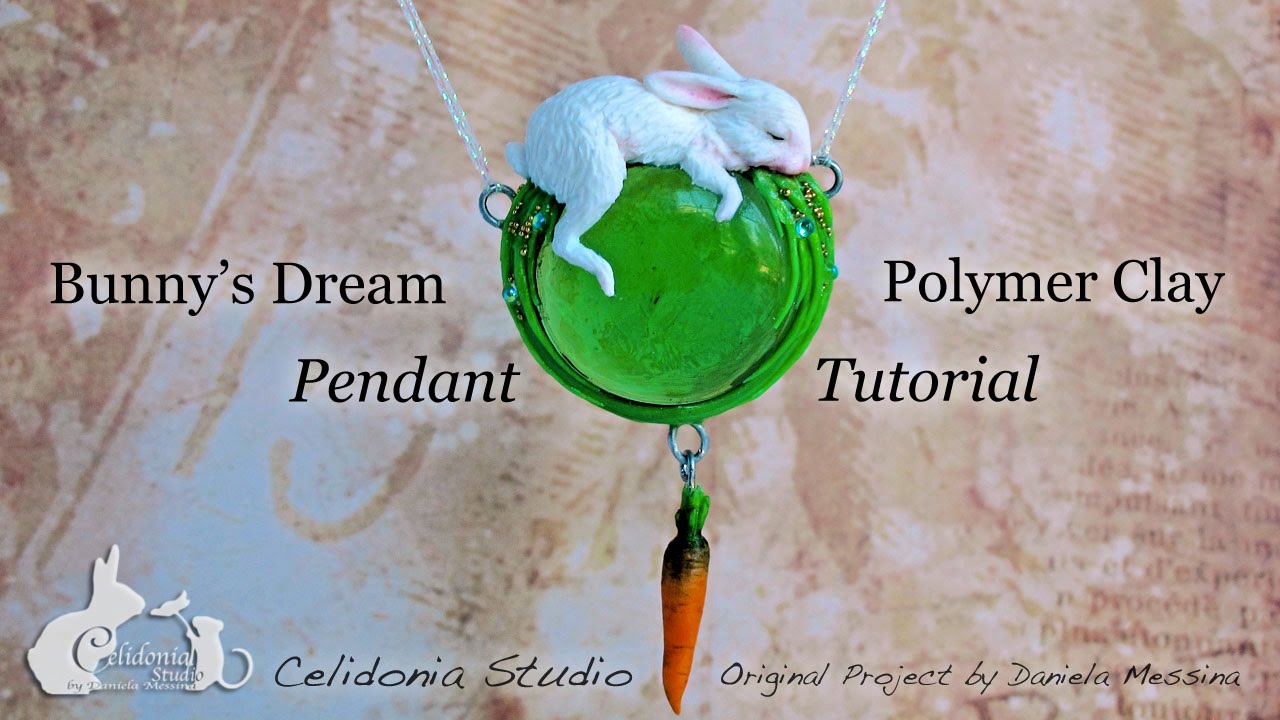 Polymer Clay Tutorial - Bunny Dream Pendant - YouTube