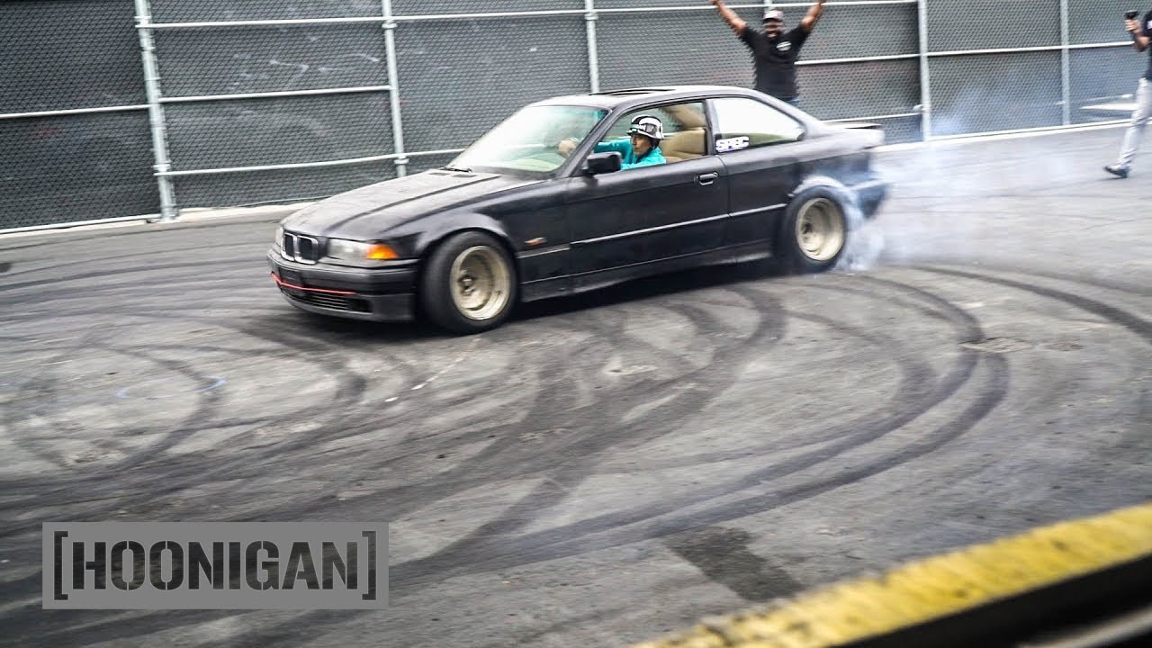 [HOONIGAN] DT 056: Kikawa Does Donuts ($350 BMW E36) - YouTube