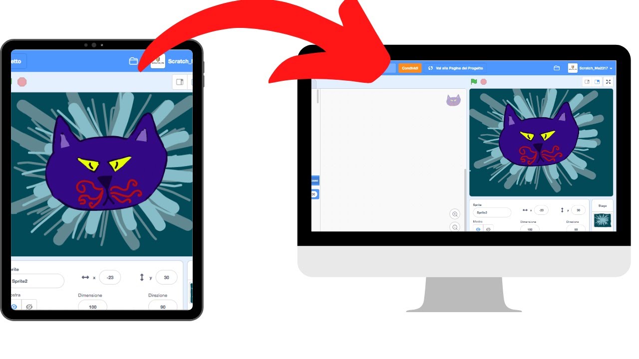 SI PUÒ ESPORTARE UN FILE SCRATCH DA TABLET A COMPUTER? *esperimento ...