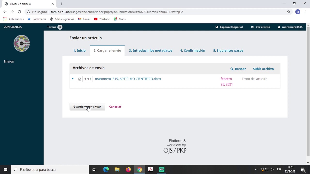 Tutorial Open Journal System REVISTA CON-CIENCIA - YouTube