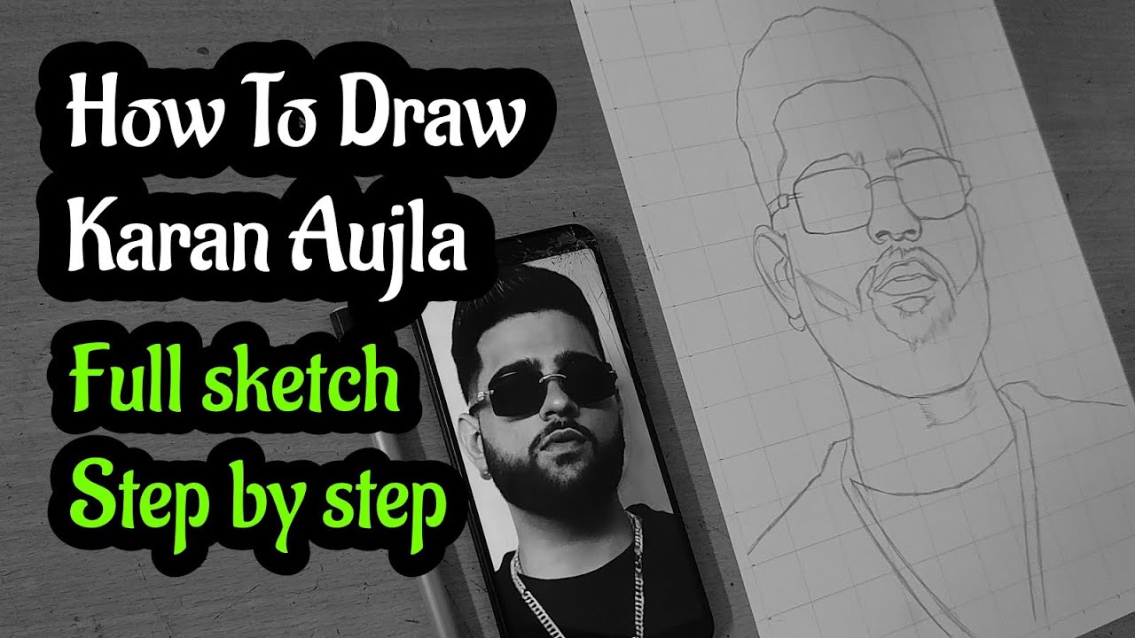 How to draw Karan Aujla sketch (outline) #tutorial #sketching # ...