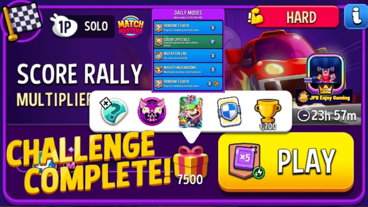 Multiplier Madness Solo Challenge Score Rally/7500 Score/Multiplier ...