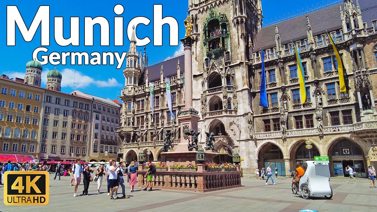 4k Walking Tour of Munich, Germany (Ultra HD 60fps) - Sunny City Tour ...