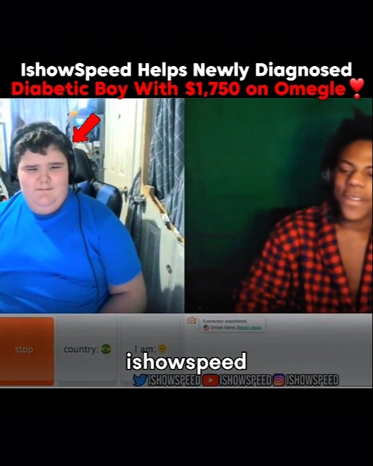 IshowSpeed Helps Newly Diagnosed Diabetic Boy With $1,750 ️#ishowspeed ...