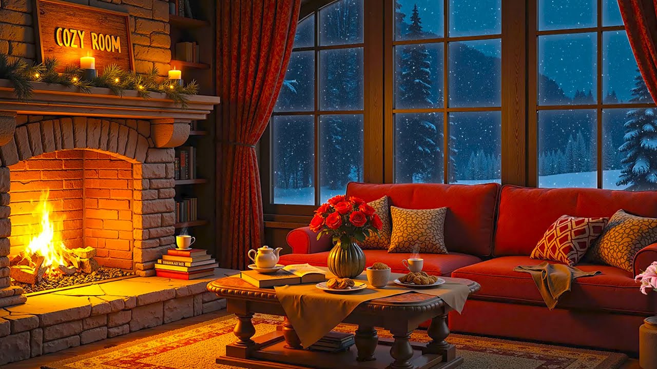 A Warm Winter Evening💝 In A Cozy Space With A Fireplace And Soft Jazz ...