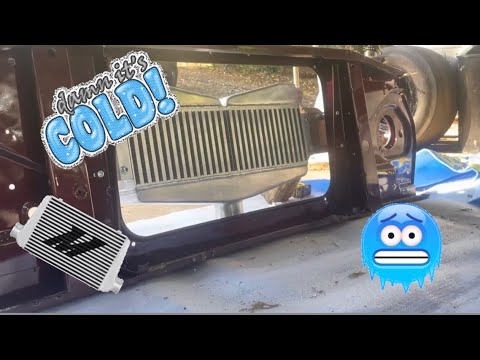 Chevy c10 get intercooler in Raditor mounted twin turbo c10 - YouTube