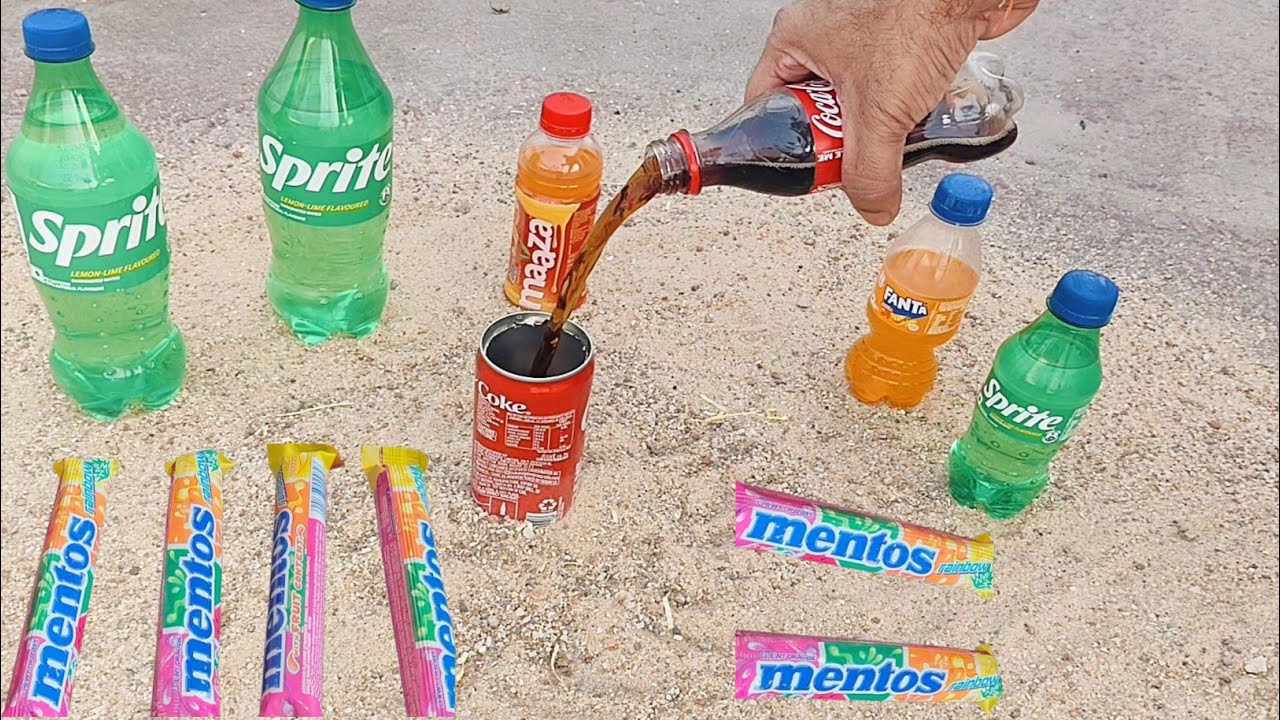 EXPERIMENT: Big Coca Cola vs Mentos, Fanta, Pepsi, Monster Underground ...