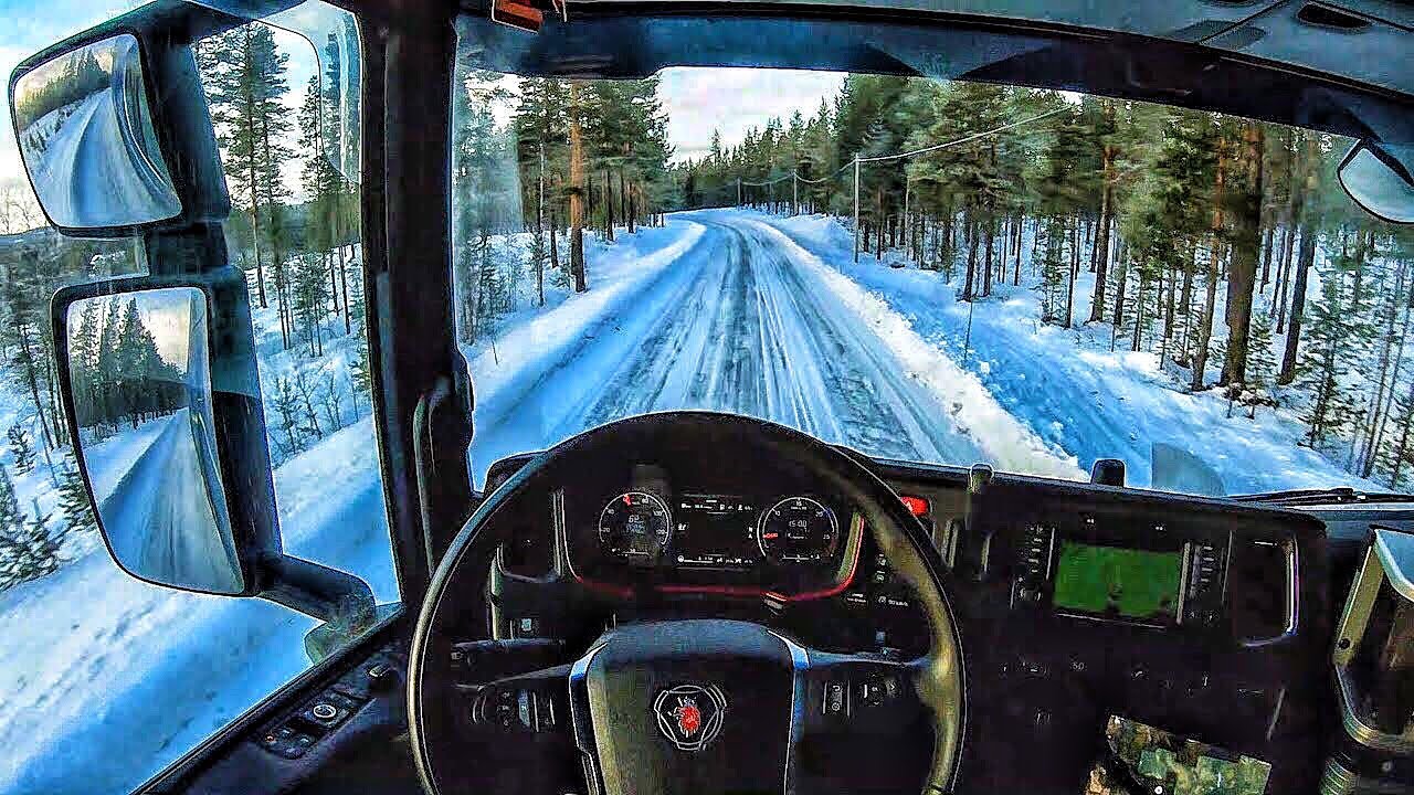 POV Driving Scania S520 - Winter road in Sweden - YouTube