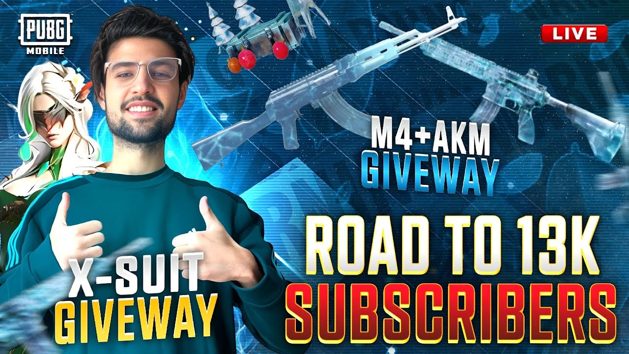 Road To 13K Subscribers | M416 AKM Glacier Giveaway | X Suit Giveaway - YouTube