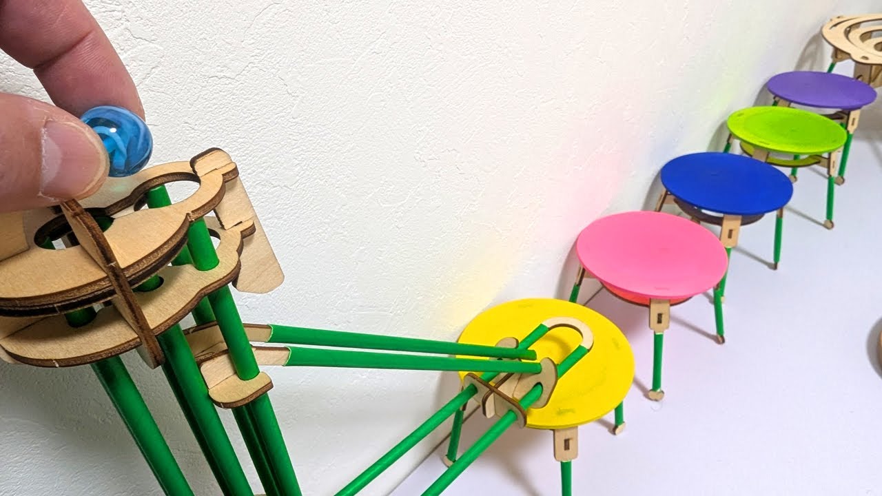 Marble Run☆Straw Slope Tower & Trampoline Craft Kit Assembly & Ball ...