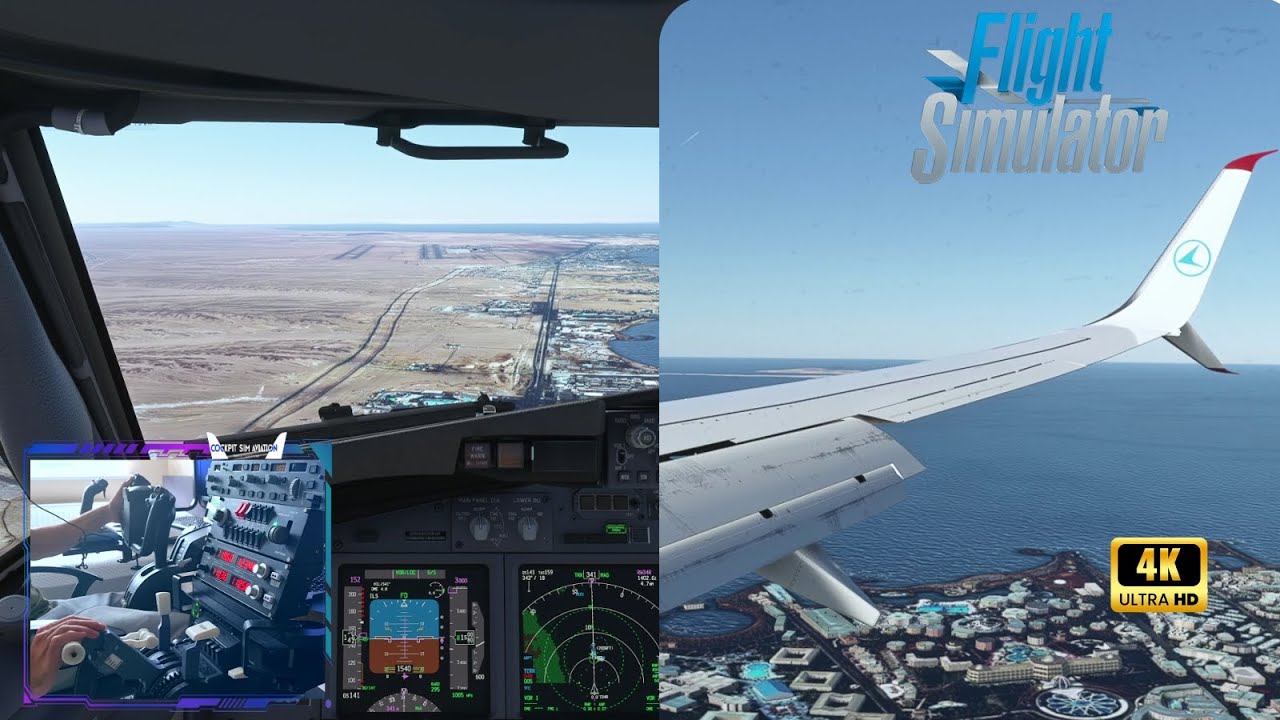 MSFS REALISM GRAPHICS!! | STUNNING Approach | Hurghada PMDG BOEING 737 ...