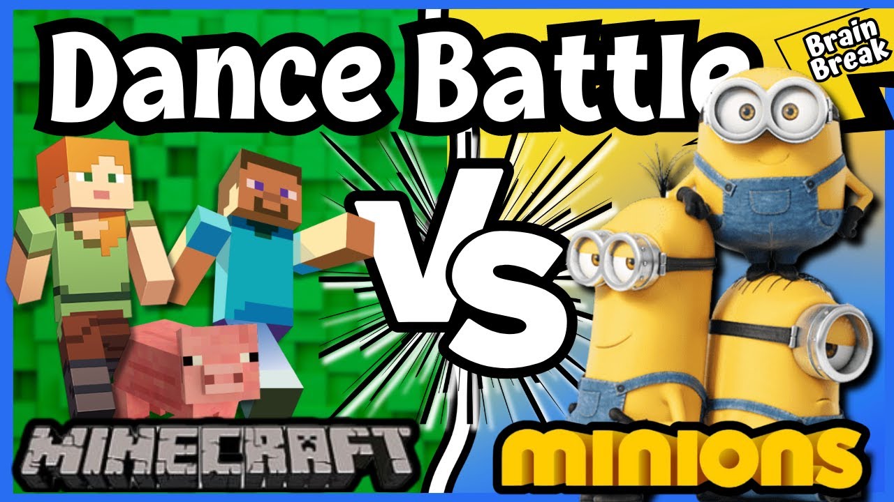 Dance Battle: Minecraft VS Minions | Brain Break | Just Dance | PE ...