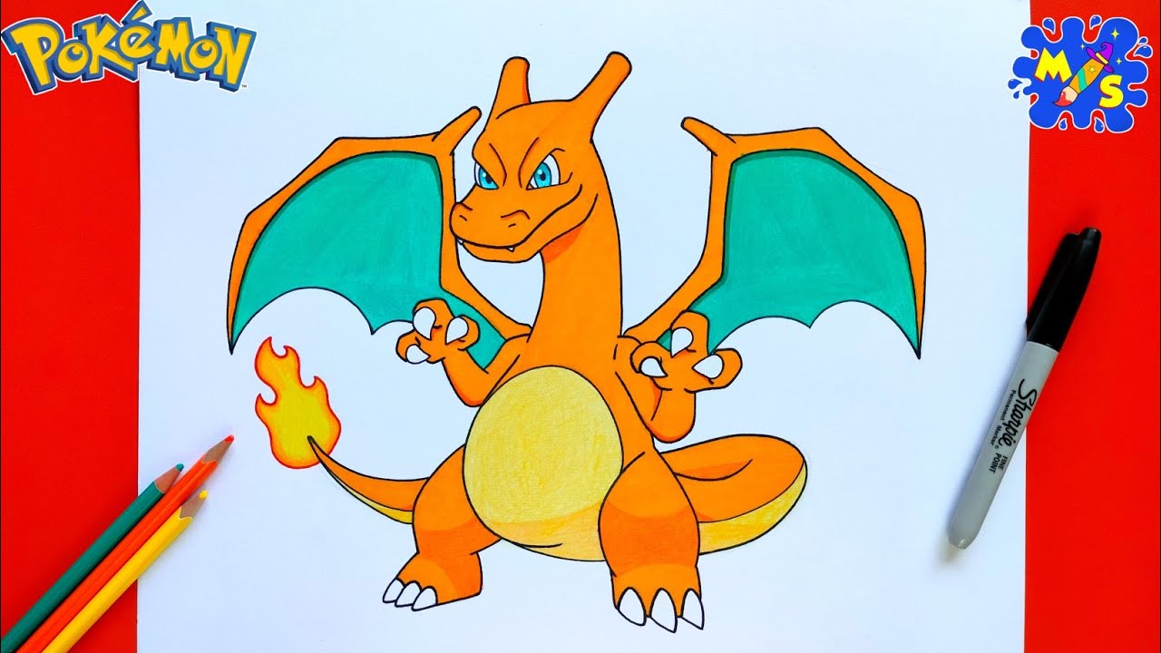 Pokemon Drawing || How to Draw Charizard Easy Step by Step || Pokemon ...