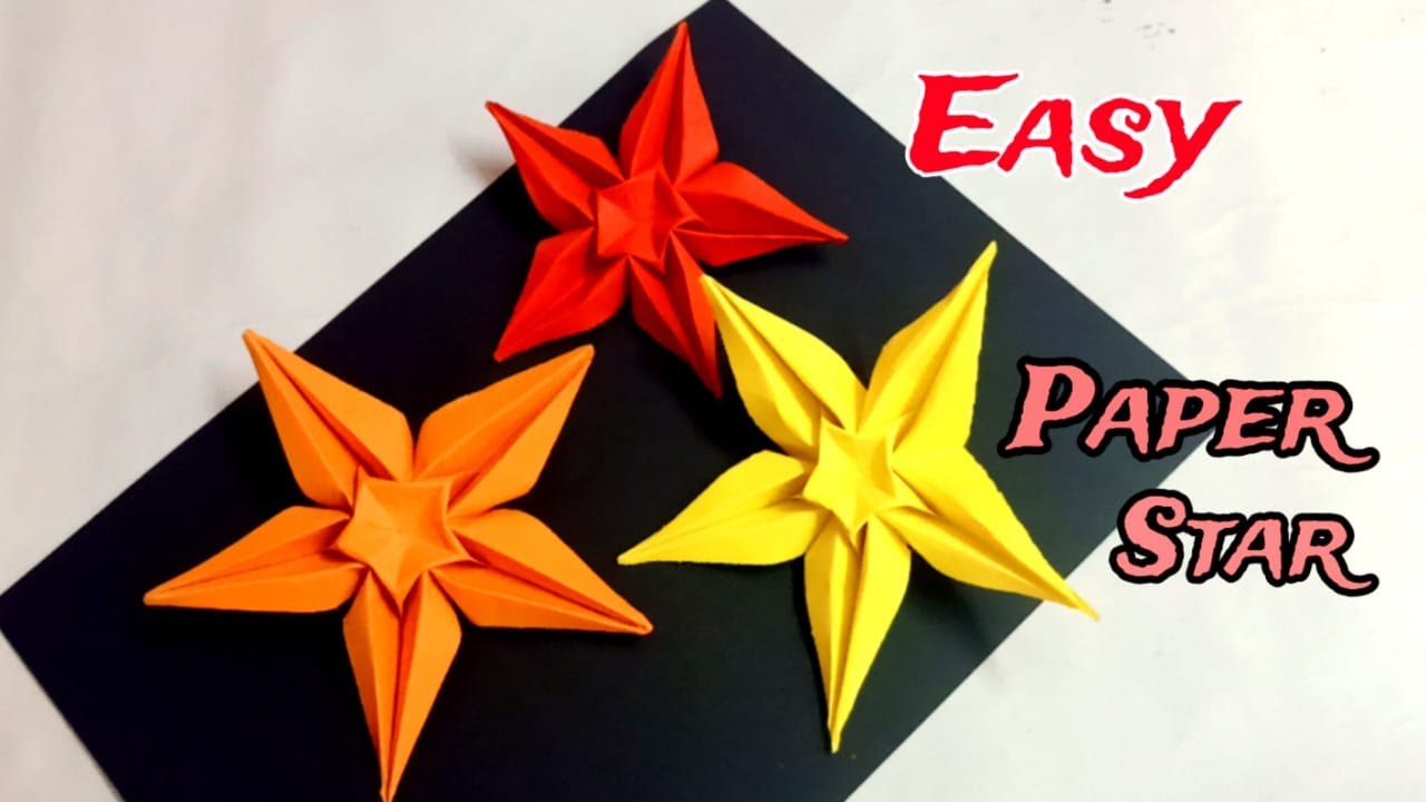 how to make paper stars easy step by step | paper star bouquet ...