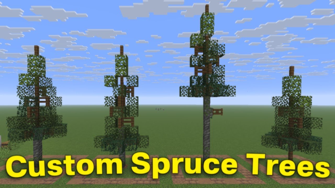 Minecraft | How To Make Easy Custom Spruce Tree - YouTube