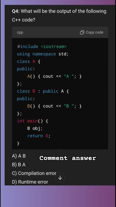 C plus plus quiz to NET exam 🧑‍💻🏆🏆🏆.#coding #quiz #cpp - YouTube