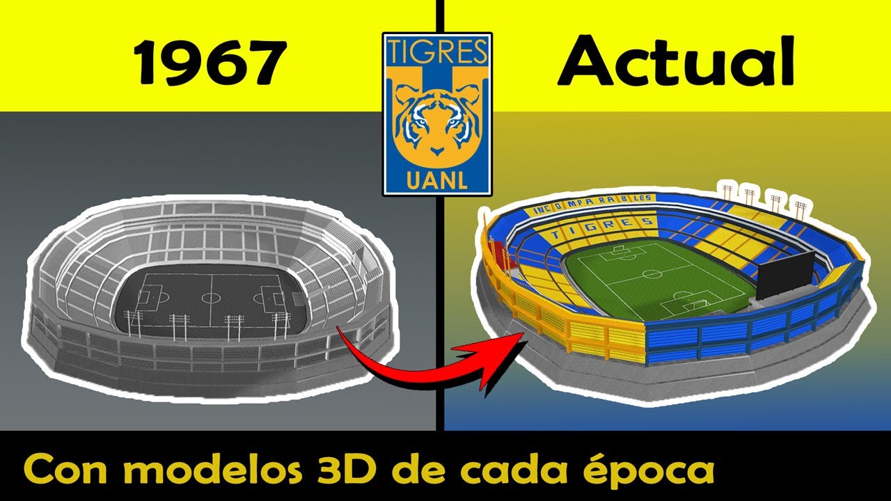 Los cambios en el tiempo del estadio Universitario UANL | con Modelos ...