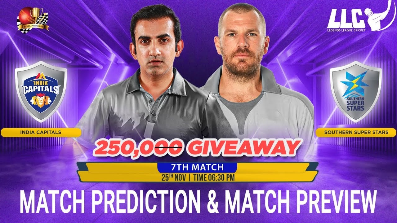India Capitals vs Southern Super Stars LLC 2023 7th Match Prediction ...