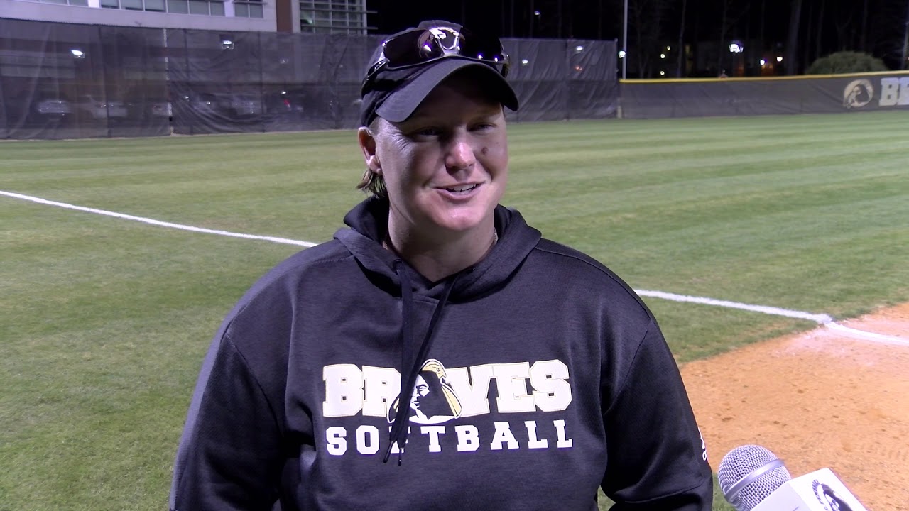 Softball Post Game: Braves Split Tuesday Tilts vs. Chowan - YouTube