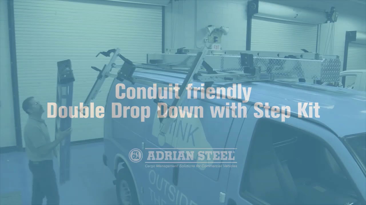 Adrian Steel Conduit Double Drop Down Ladder Rack - YouTube