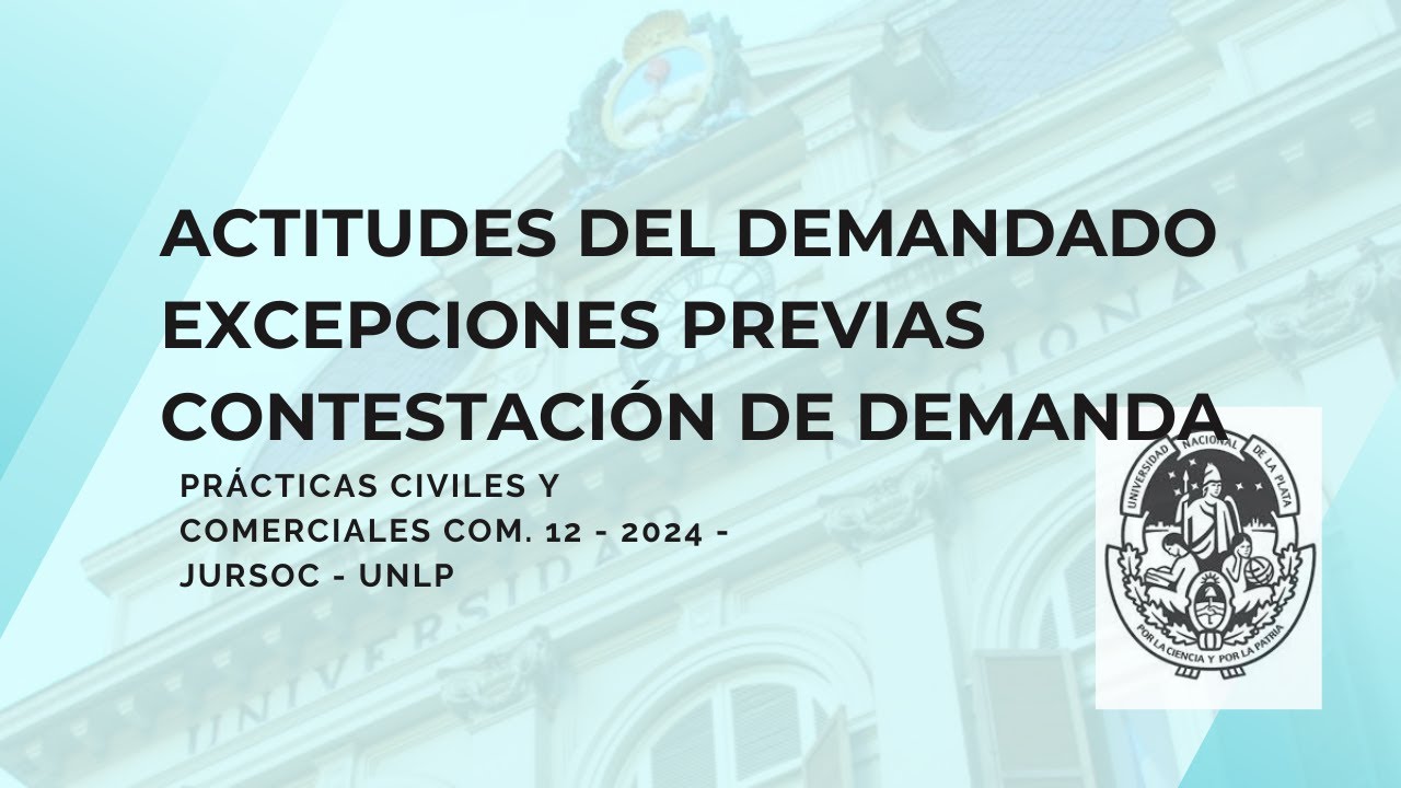 Actitudes del demandado: Allanamiento y transacción. Excepciones y ...