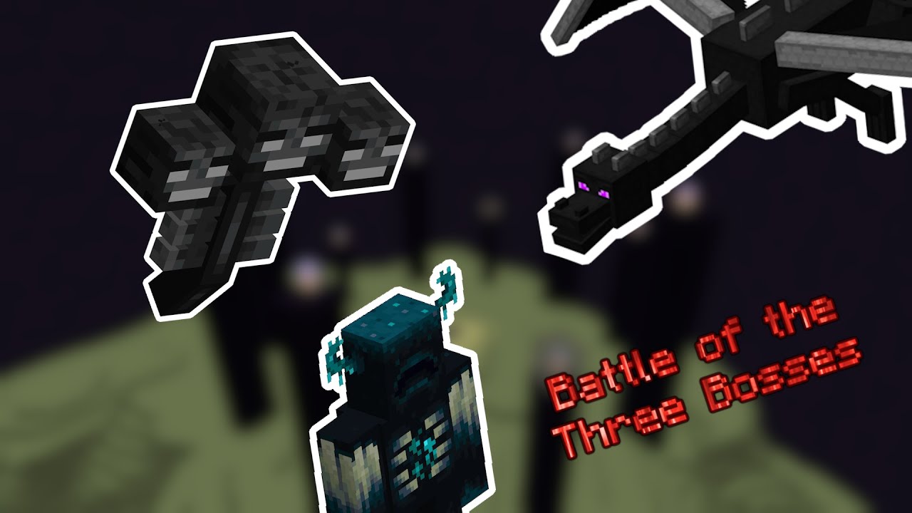 Warden vs. Wither vs. Ender Dragon: Battle of the Three Bosses - YouTube