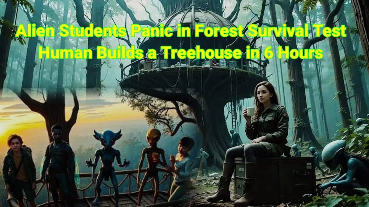 Alien students panic in forest survival test human builds a treehouse ...