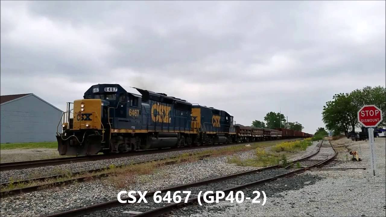 CSX W066-18 with Air Dump Ballast Cars! - YouTube
