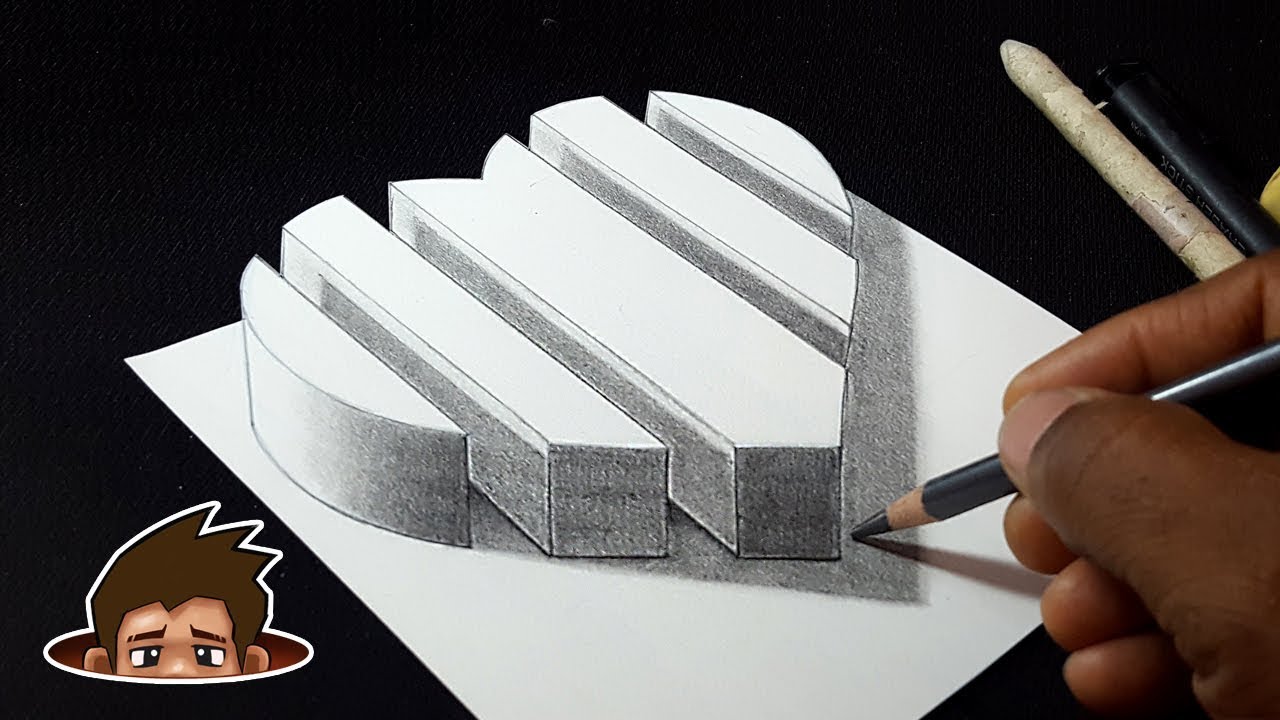 Heart drawing || How to Draw Segmented Heart | Easy Pencil Drawing ...