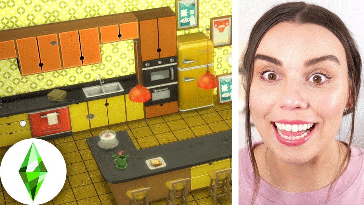 I am living for this Sims 4 Retro Kitchen - YouTube